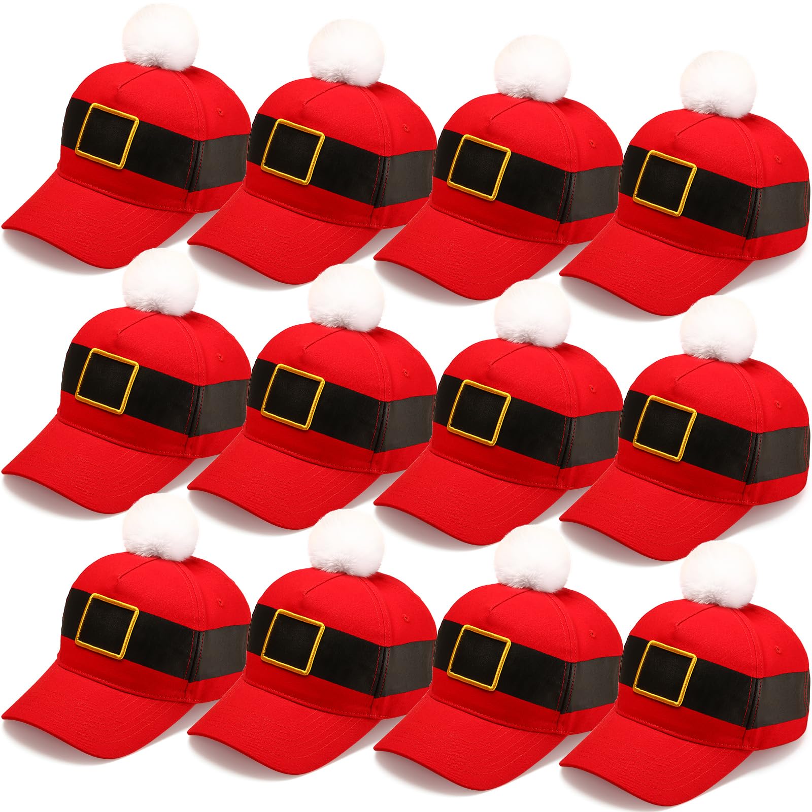 Suhine 12 Pcs Christmas Baseball Cap Santa Hats Adjustable Adult Xmas ...