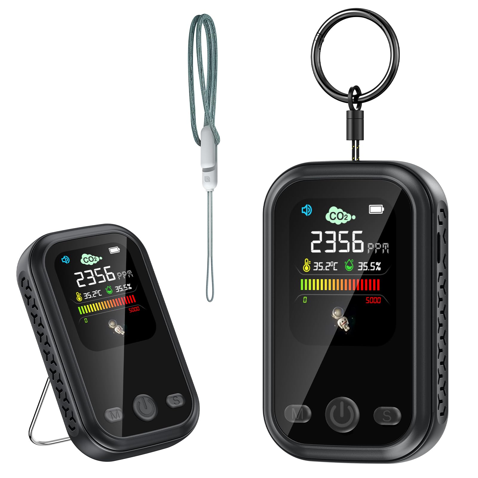 Mua Chtoocy Portable CO2 Monitor Travel Air Quality Meter Sensor with Alarm, 3 in 1 Carbon ...