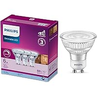 Philips LED Spot Foco MR16 atenuable - 6 watts, luz cálida y base GU10 ...