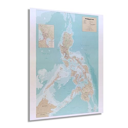 HISTORIX 1990 Map of the Philippines - 18x24 Inch - Philippine Islands ...