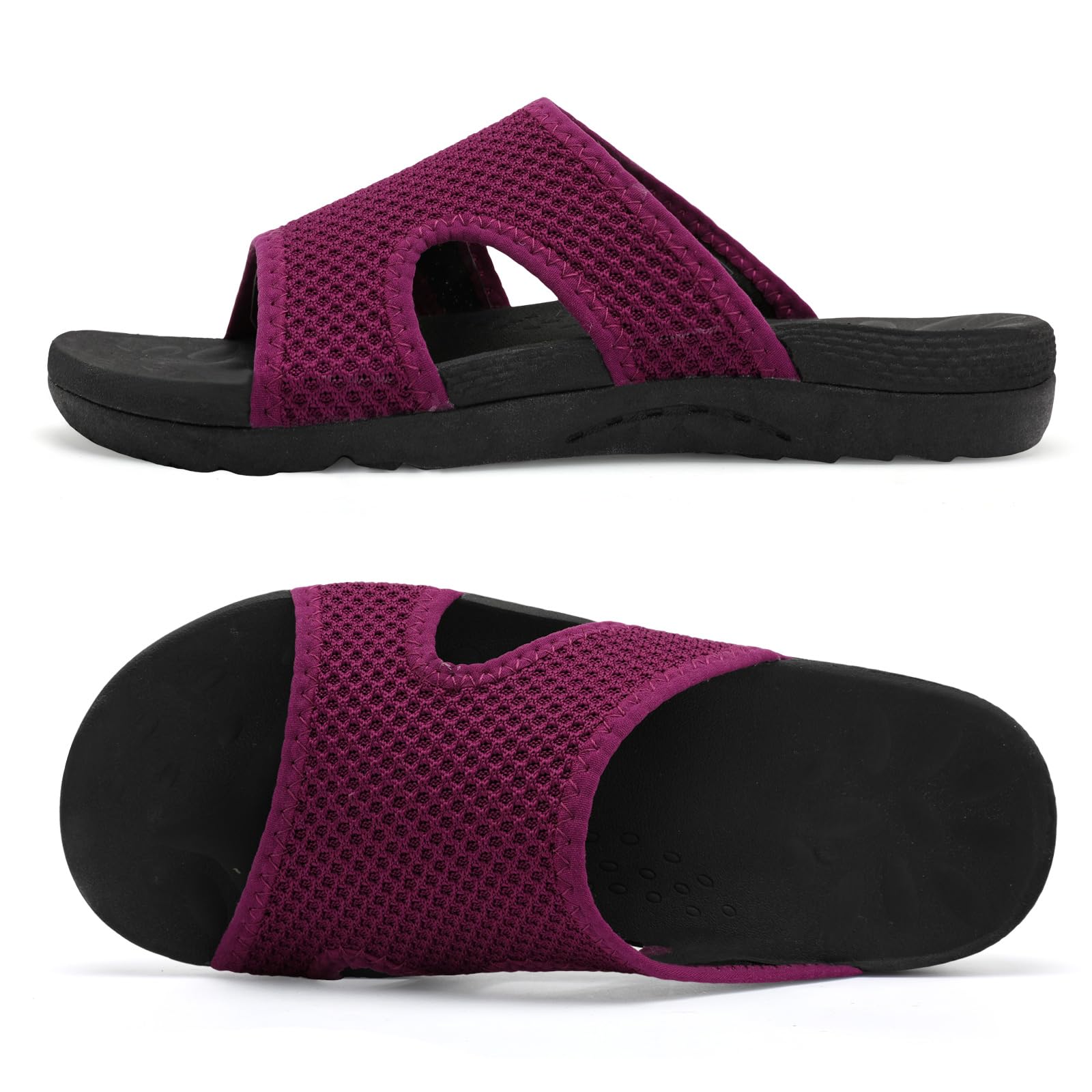 LeIsfIt Womens Slides Sandals with Plantar Fasciitis Arch Support ...