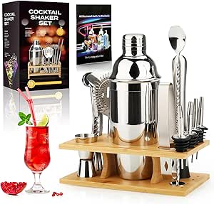 Amazon.com: 25 oz Cocktail Shaker Set 16 Pcs Mixology Bartender Kit ...