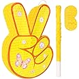 Amazon.com: Hooqict Hippie Pinata with Bat Stick & Hanging Loop Groovy ...