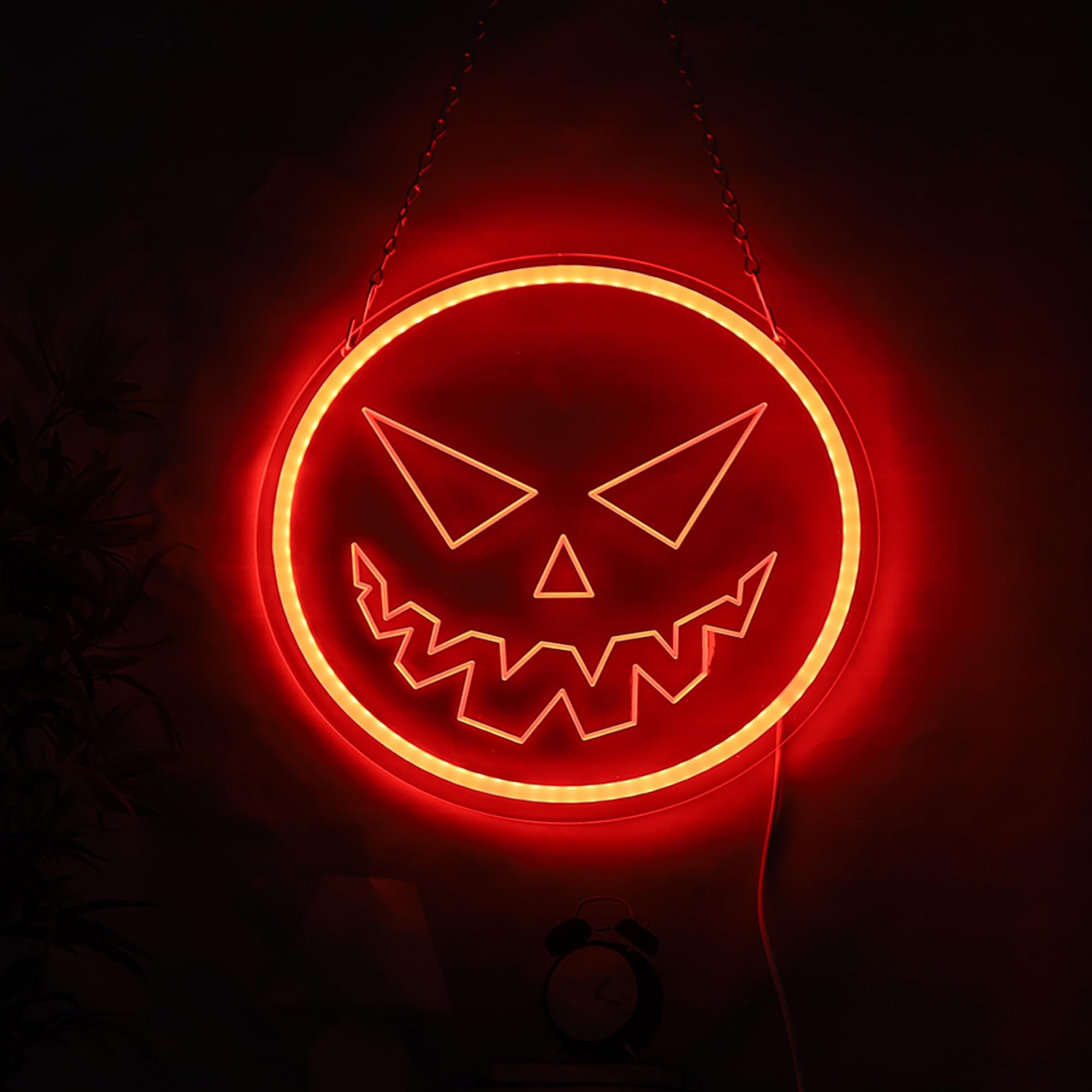 Halloween Pumpkin and Ghost Face Neon Sign - Dimmable LED Light for ...