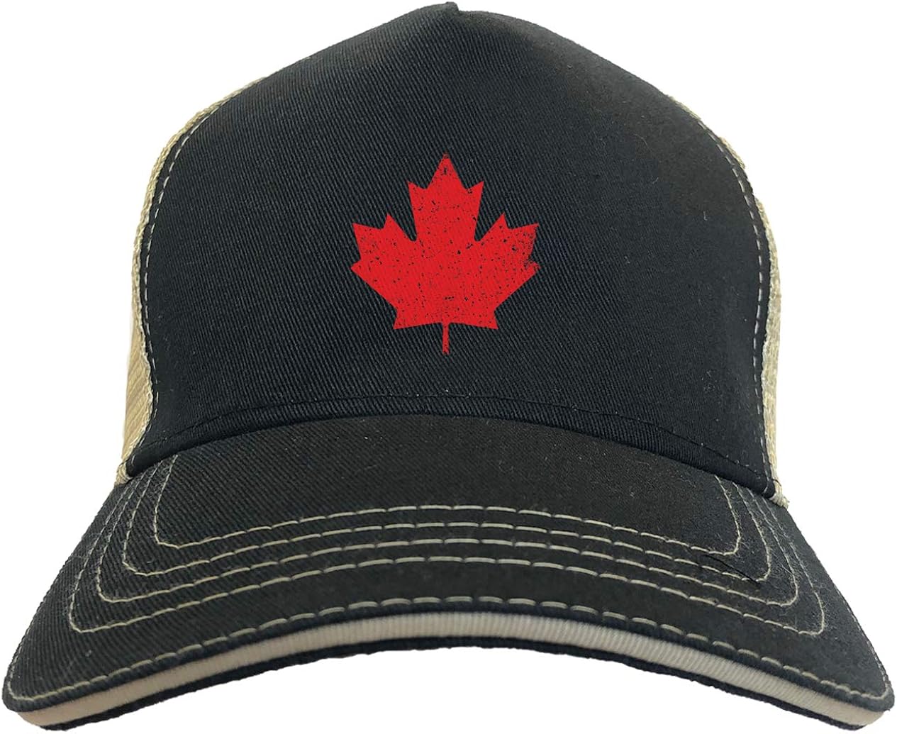 Canadian Maple Leaf - Canada Pride Twill Soft Mesh Trucker Hat (Black ...