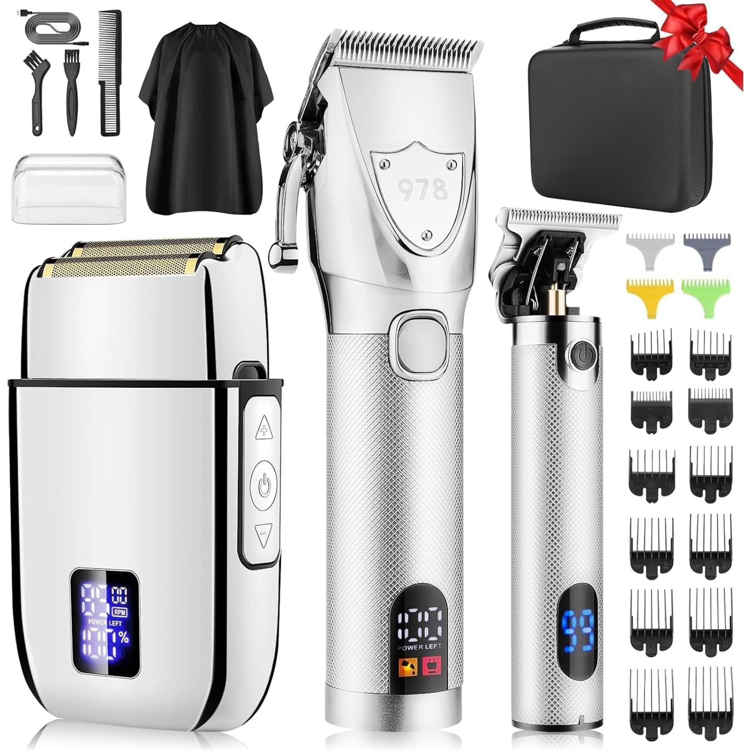 Suttik Professional Hair Clippers and Trimmers Set, Electric Razor Foil ...