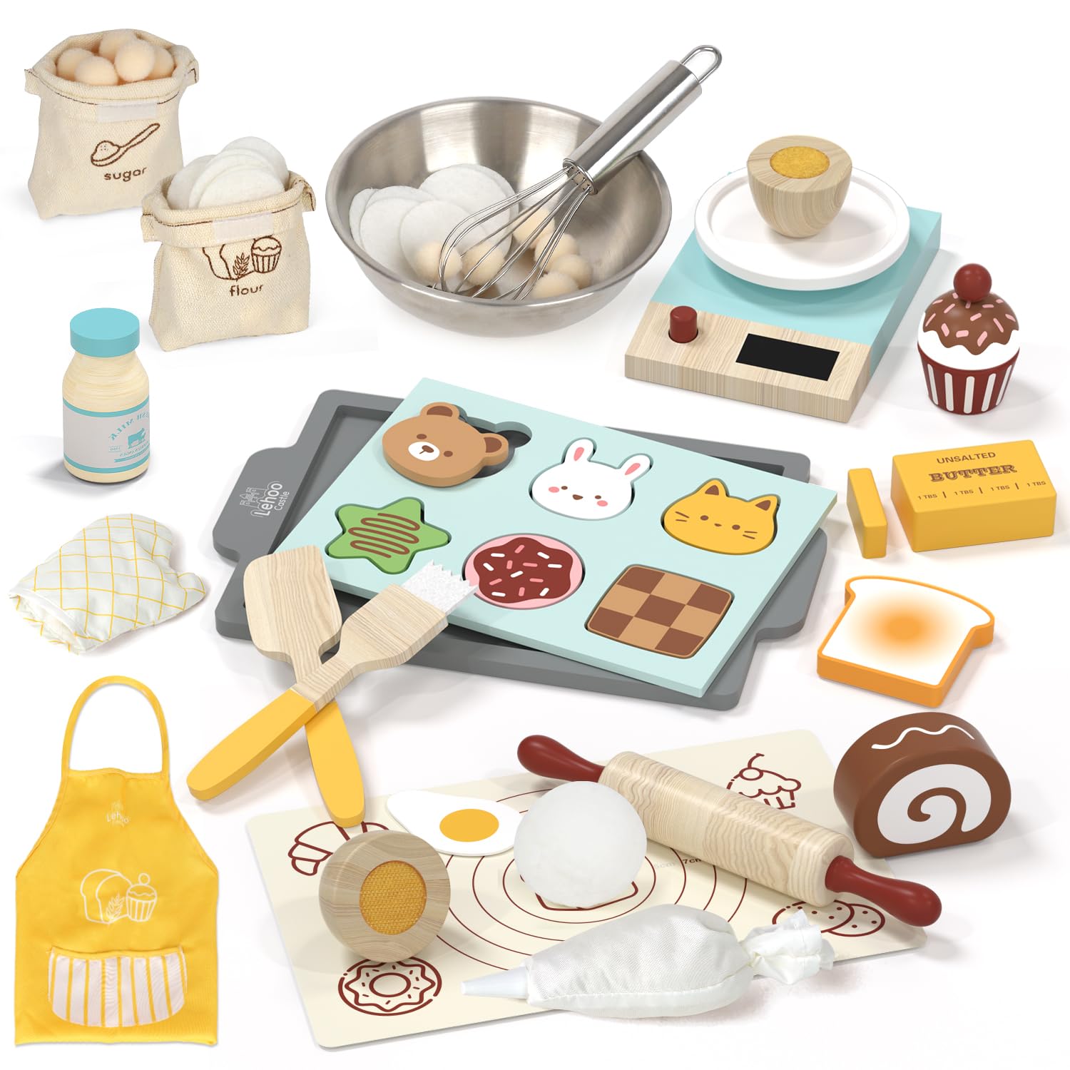 Lehoo Castle Play Food Set for Kids Kitchen, Play Kitchen Accessories ...