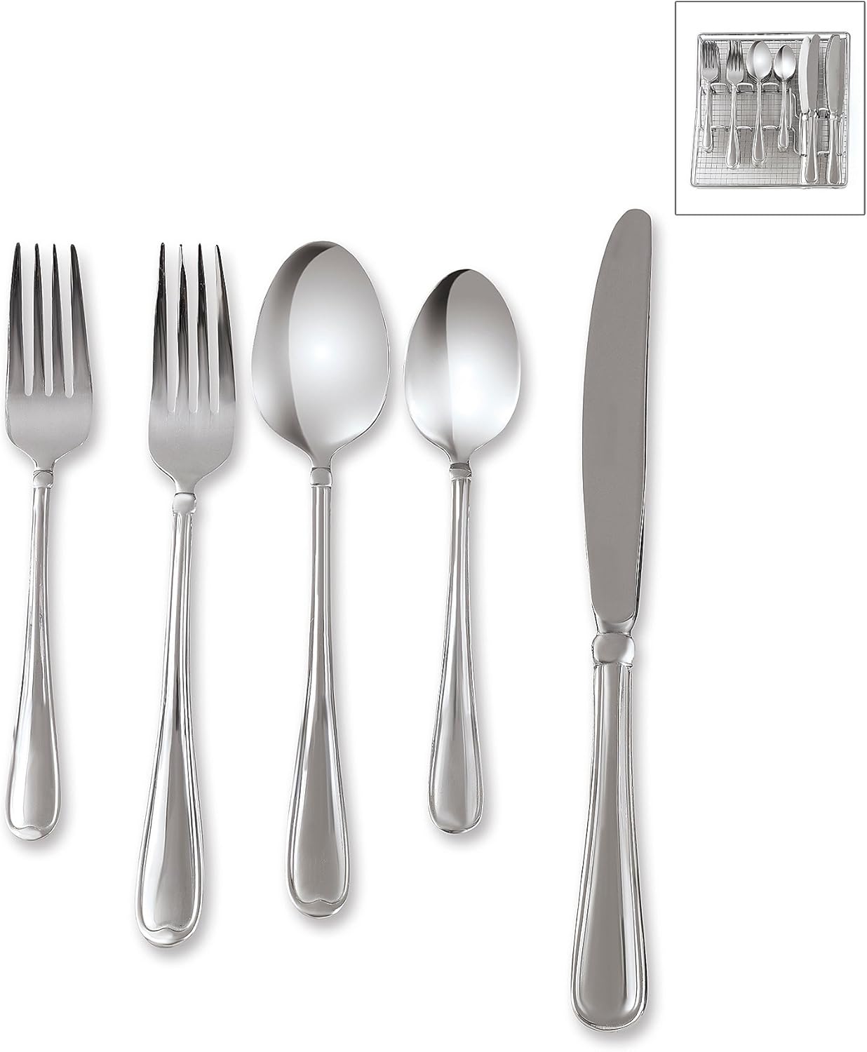 Amazon.com | Cambridge Silversmiths Allure 60-pc. Flatware Set with ...
