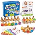 Amazon.com: KDSFT Alphabet Number Stamps for Kids, Wooden ABC Spelling Letter Stampers Set with ...