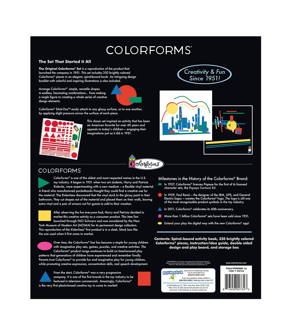 The Original Classic Colorforms -- Fun Retro Re-stickable Vinyl Design ...