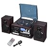 AW Vinyl Record Player with Speakers Turntable for Vinyl Records Stereo ...