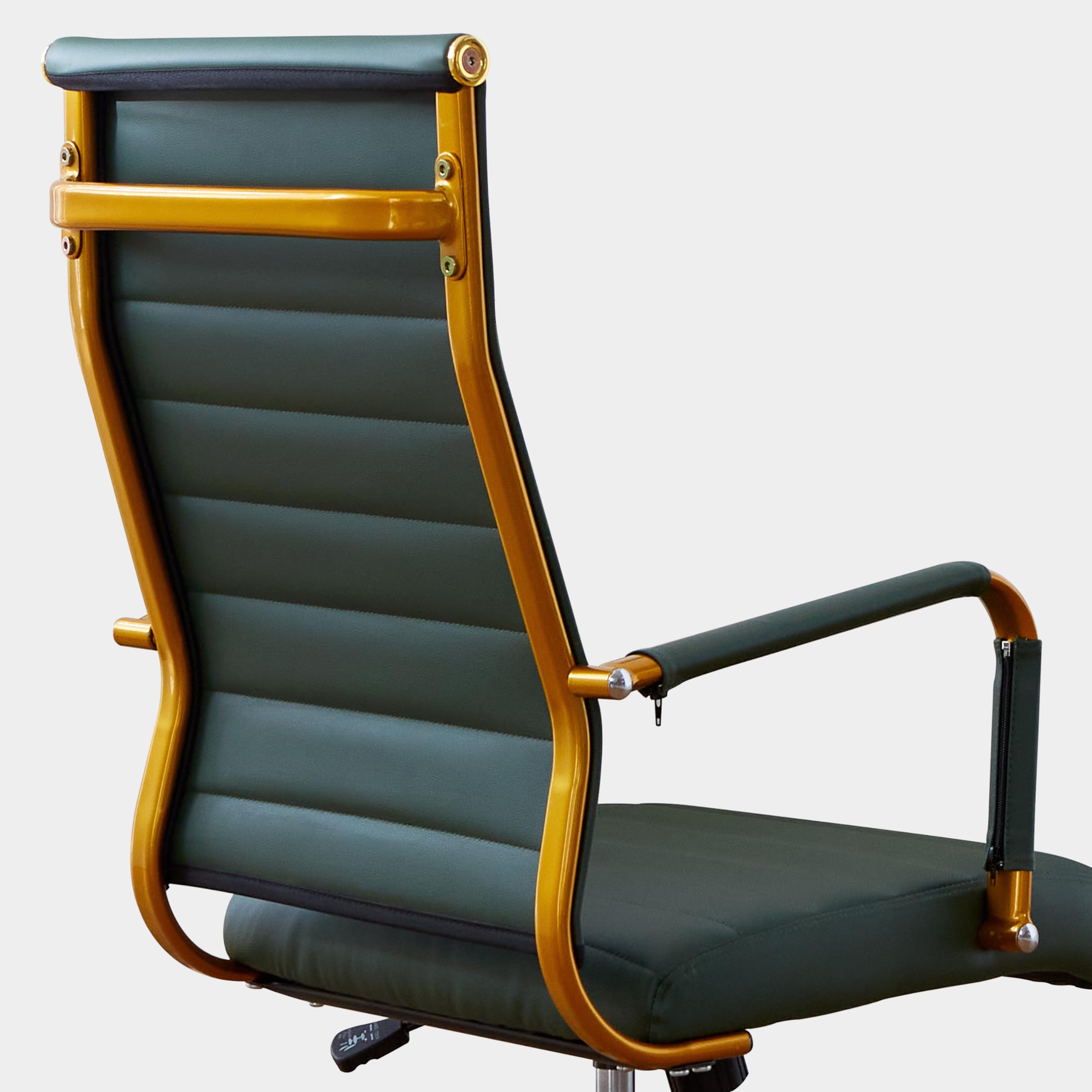 Livinia Modern Executive Office Desk Chair, Chrome & Leather Conference ...