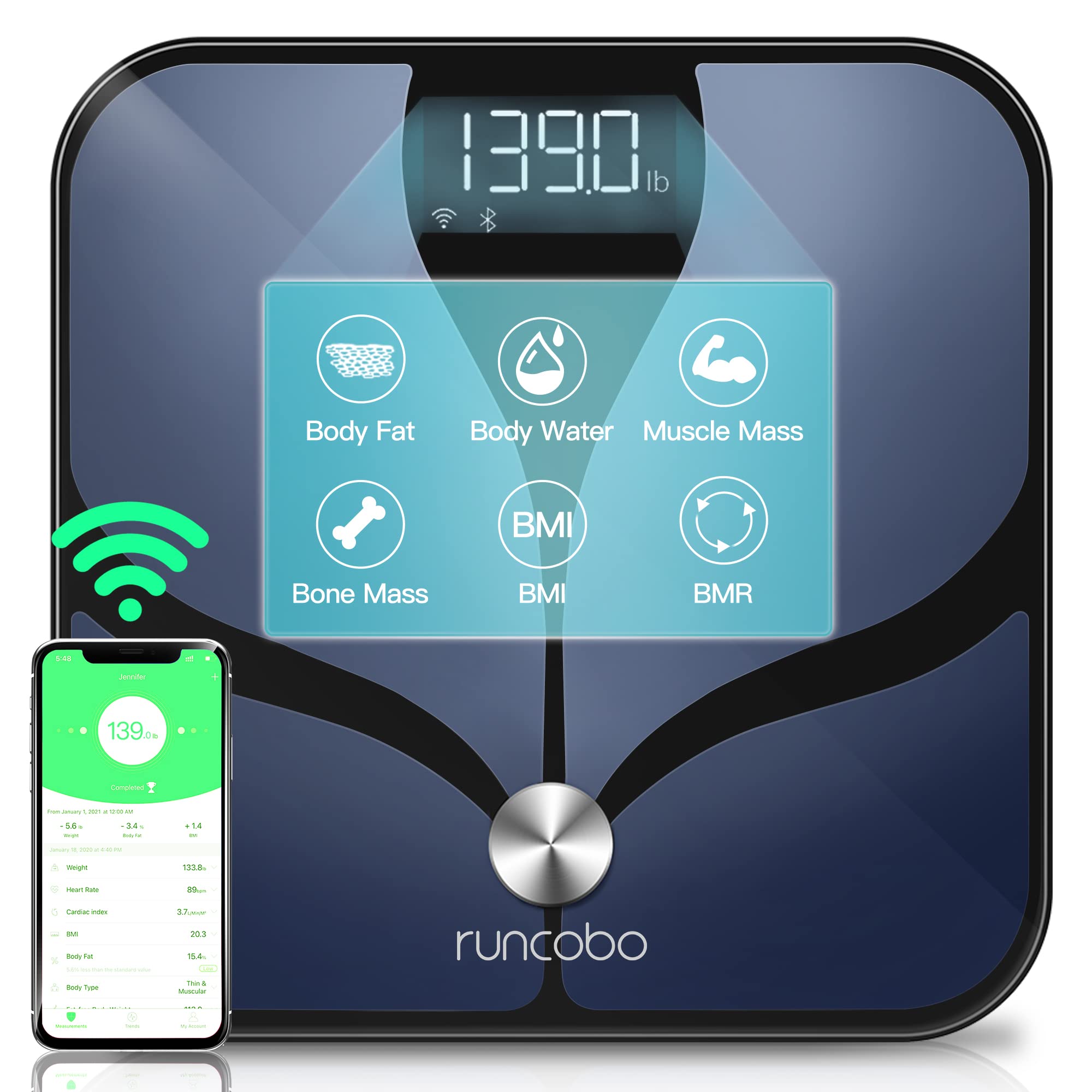 Mua Digital Scale, Runcobo Wi-Fi Bluetooth Auto, Switch Smart Scale ...
