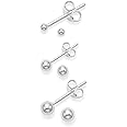 Amazon.com: Heather Needham Sterling Silver Set of 3 Pairs Ball Stud ...
