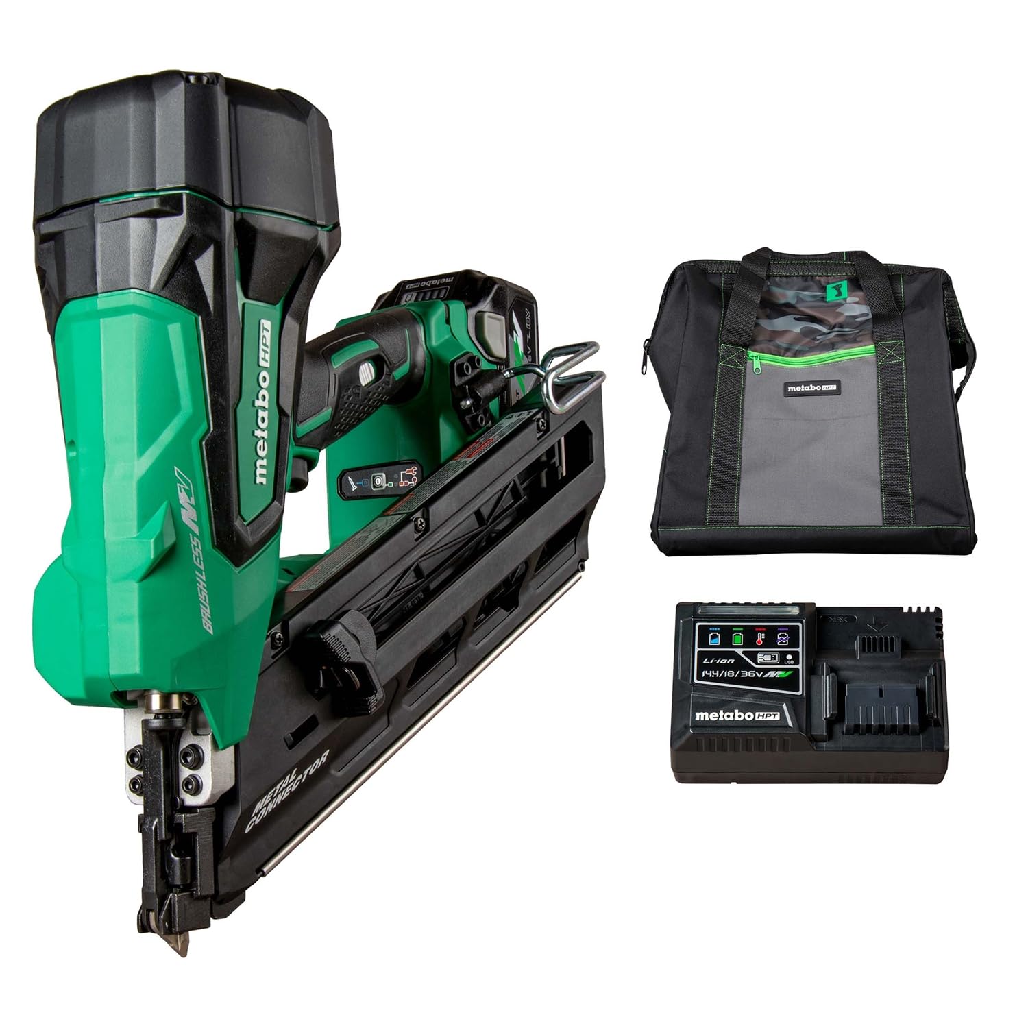 Metabo HPT 36V MultiVolt Cordless Metal Connector Nailer, Power Tool ...