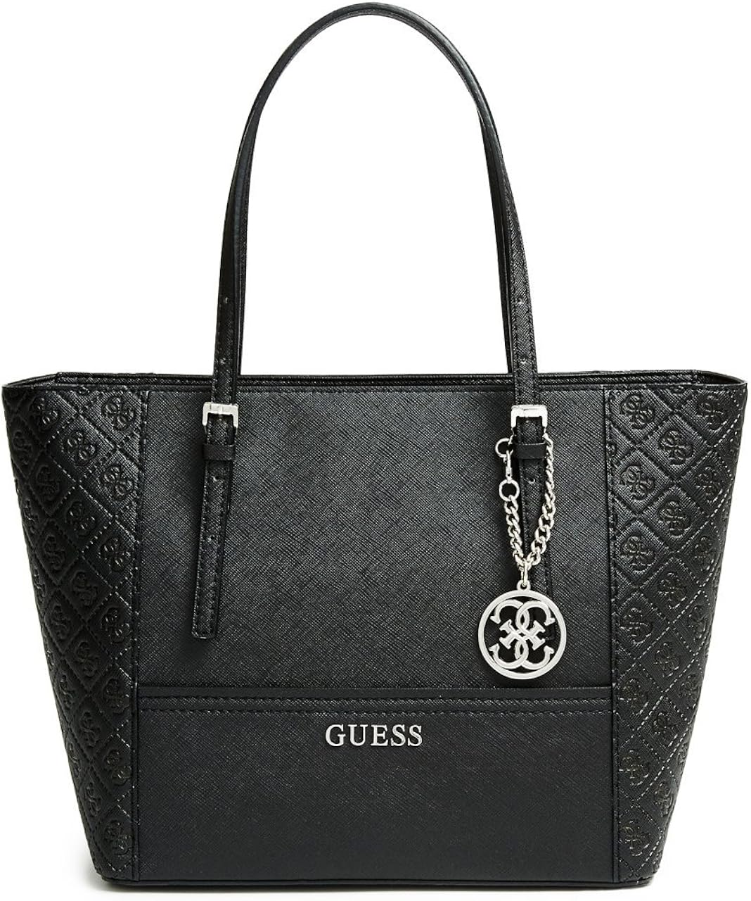 Guess , Damen Schultertasche schwarz Black Logo Embossed: Amazon.de ...