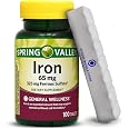 Amazon.com: Spring Valley, Iron 65 mg 325 mg Ferrous Sulfate, 100 Count ...