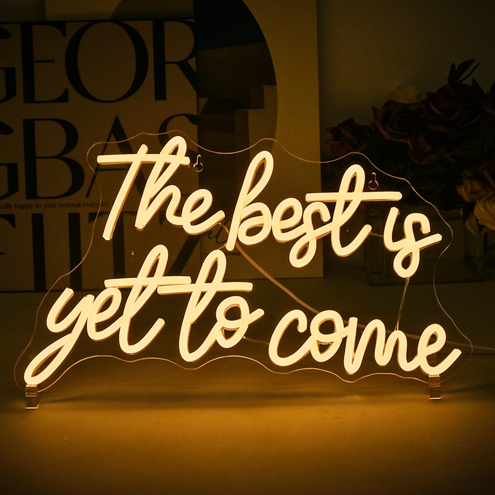 FAXFSIGN The Best Is Yet to Come Neon Sign Warm White Letter Led Neon ...