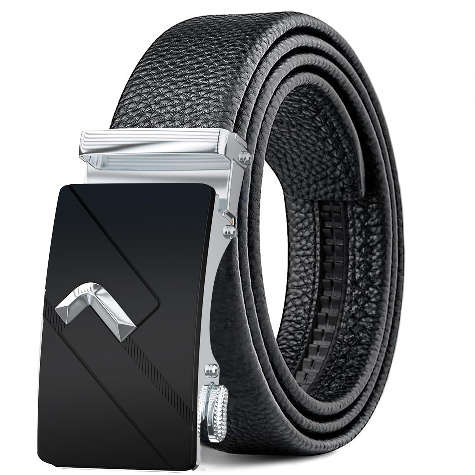 BuzToz Men's Belt,Leather Ratchet Dress Belts with Sliding Adjustable ...