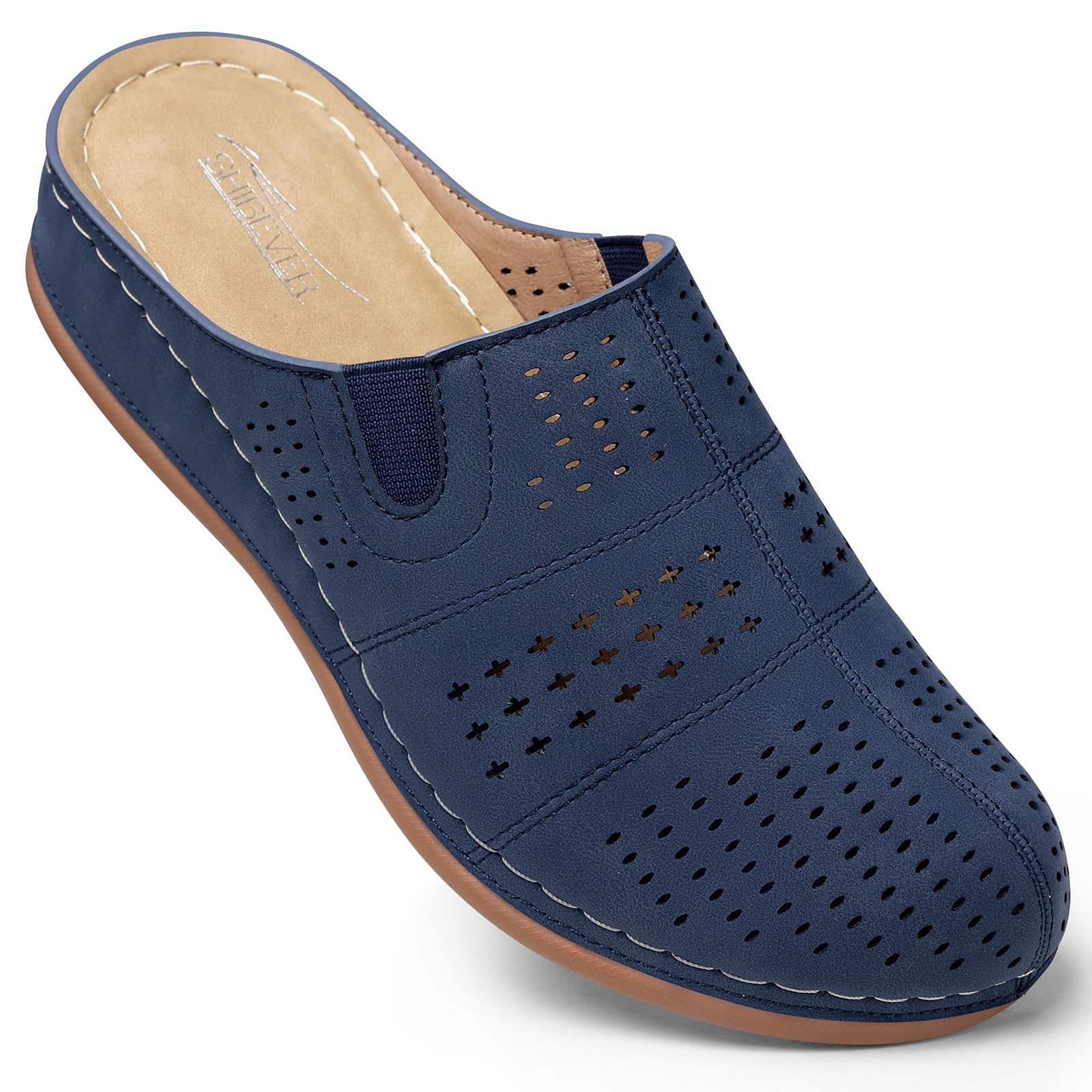 SHIBEVER Clogs for Womens Mules Shoes: Slip-On Closed Toe Flat Mule ...
