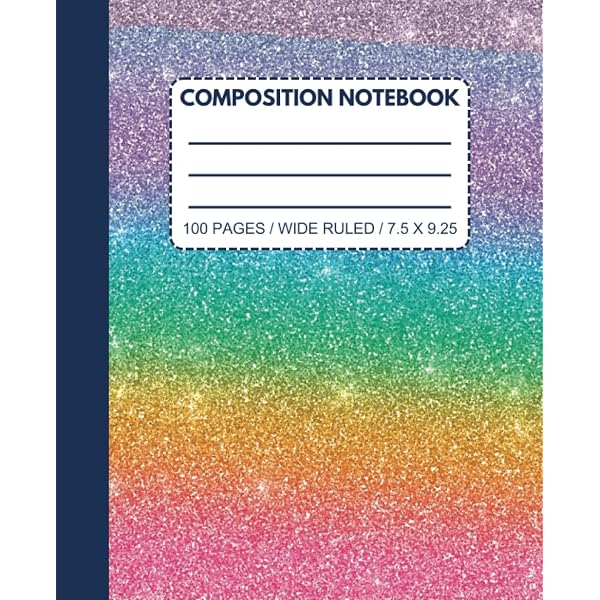 Composition Notebook: Green Metallic With Sparkles Effect (100