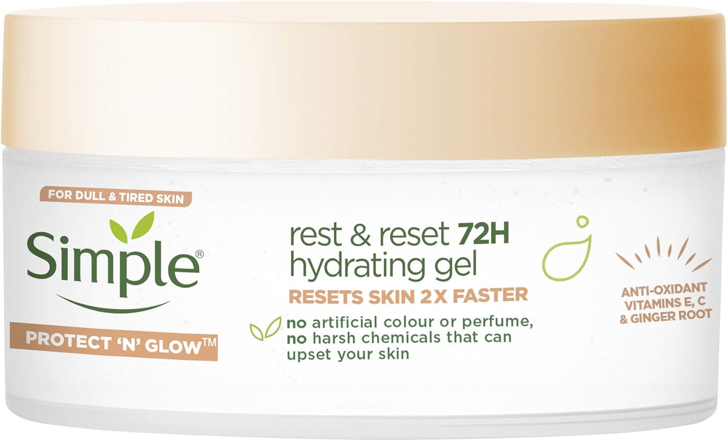 Simple Protect 'N' Glow Rest and Reset 72 Hour Hydrating Gel to Enhance ...