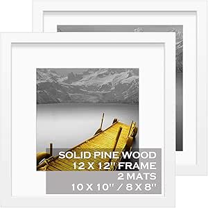 Amazon.com - 12x12 Picture Frames White Made of Solid Wood Display ...