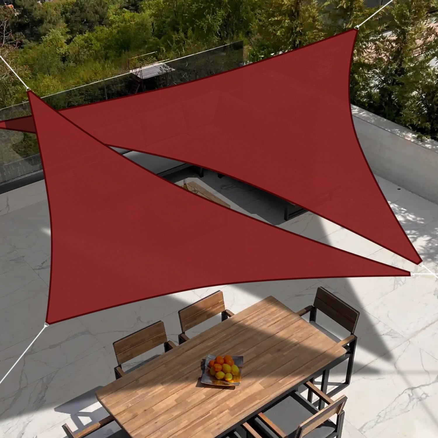 TANG 8'x23'x24' Waterproof Sun Shade Sail Canpoy Right Triangle Outdoor ...