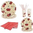 Amazon.com: 150Pieces Cherry Fruit-Themed Party Tableware Set ...