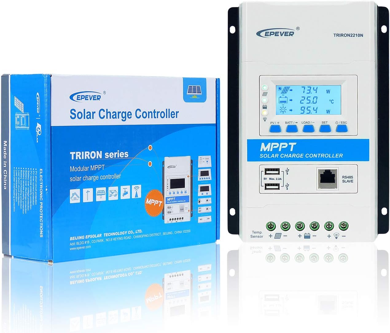 Amazon.com : EPEVER 20A MPPT Solar Charge Controller, 12V/24V AutoTRIRON 2210N Intelligent ...