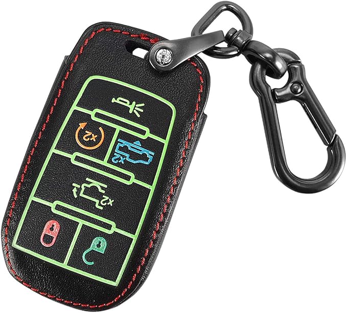 Amazon.com: Auovo Leather Key Fob Case Cover Holder for Dodge Ram 1500 ...