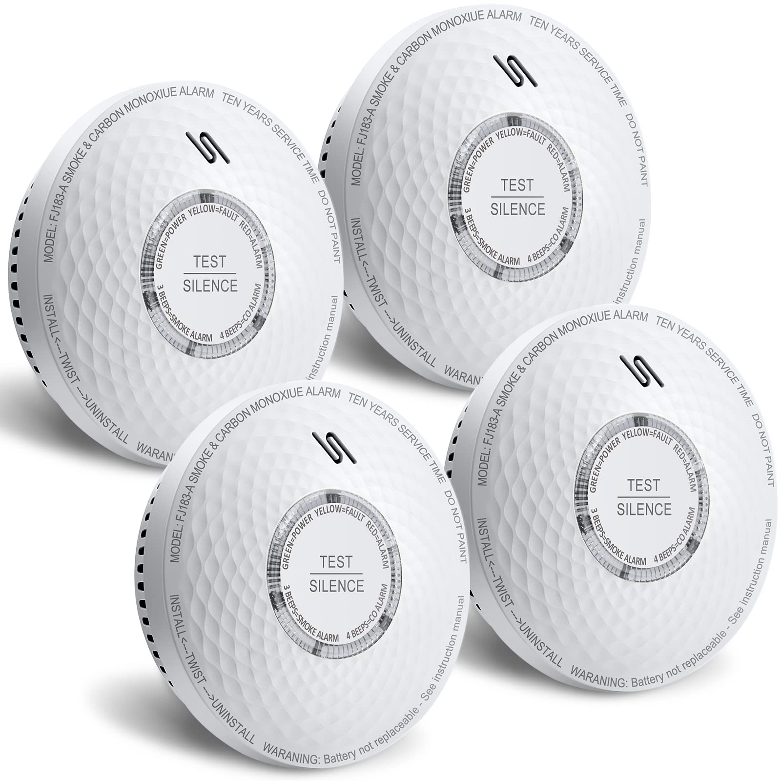 Ecoey 10-Year Smoke and Carbon Monoxide Detector, Dual Sensor Smoke CO ...