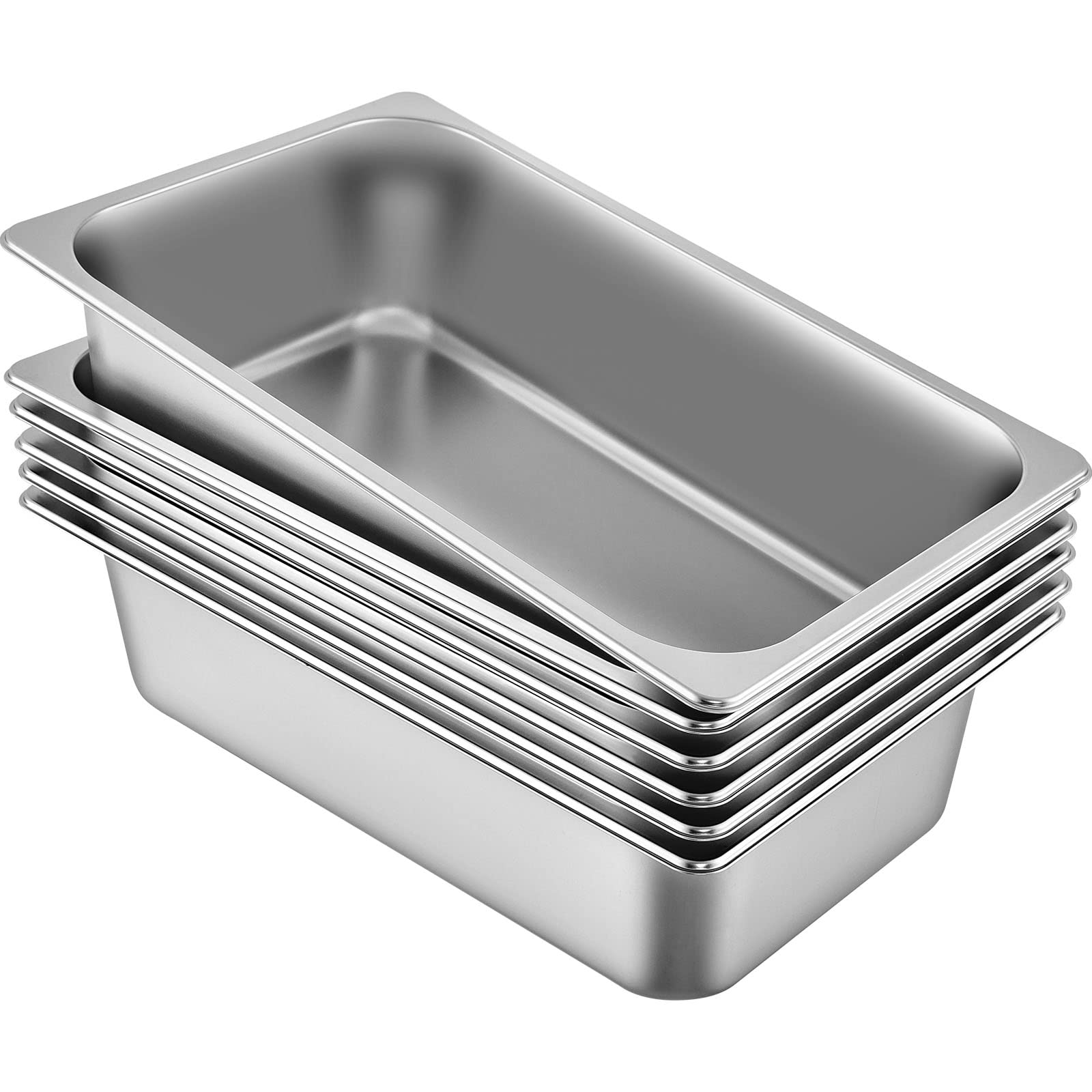 Vevor Hotel Pan Full Size 6-Inch, Steam Table Pan 6 Pack, 22 Gauge/0 ...