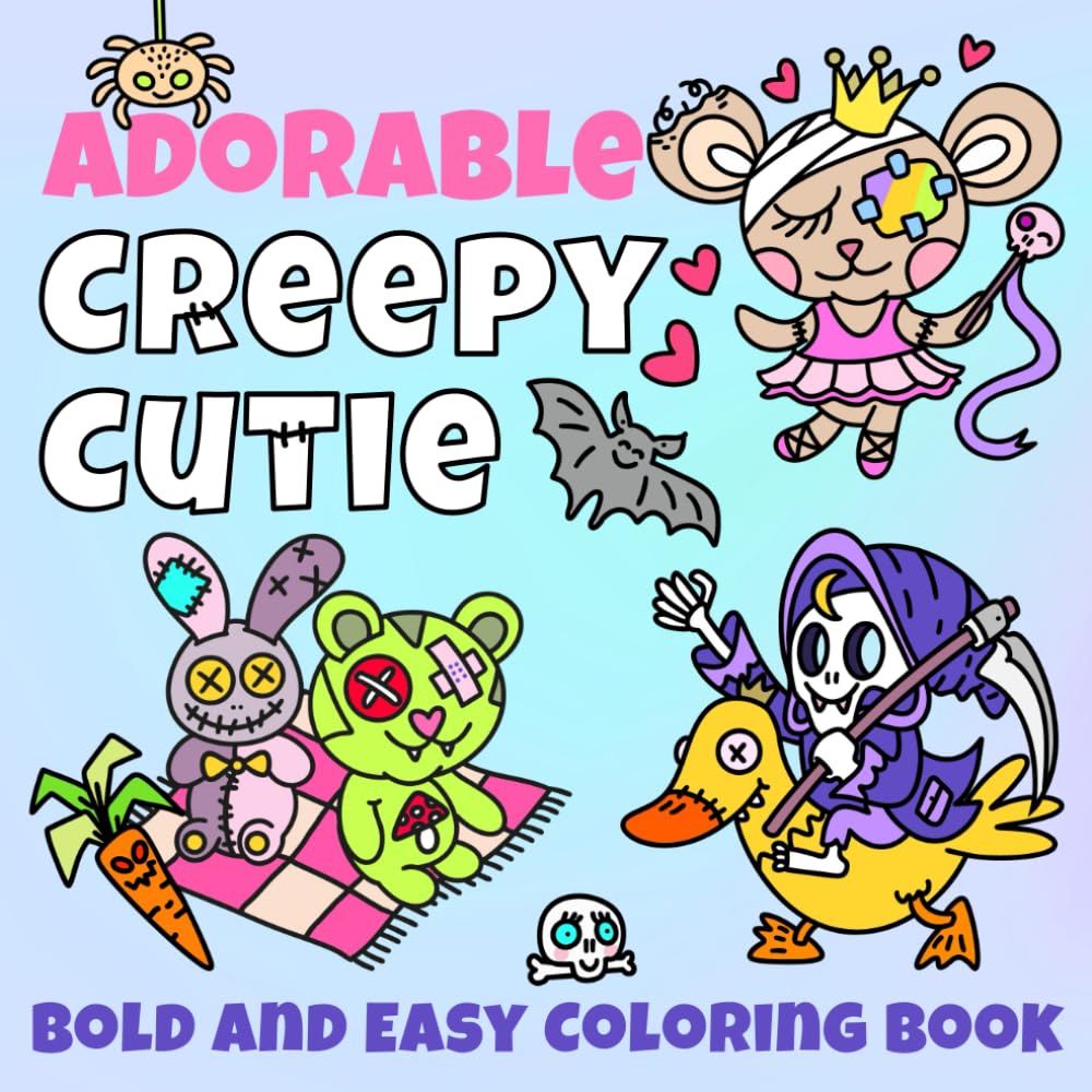 Mua Adorable Creepy Cutie Bold and Easy Coloring Book: Featuring 55 Big ...