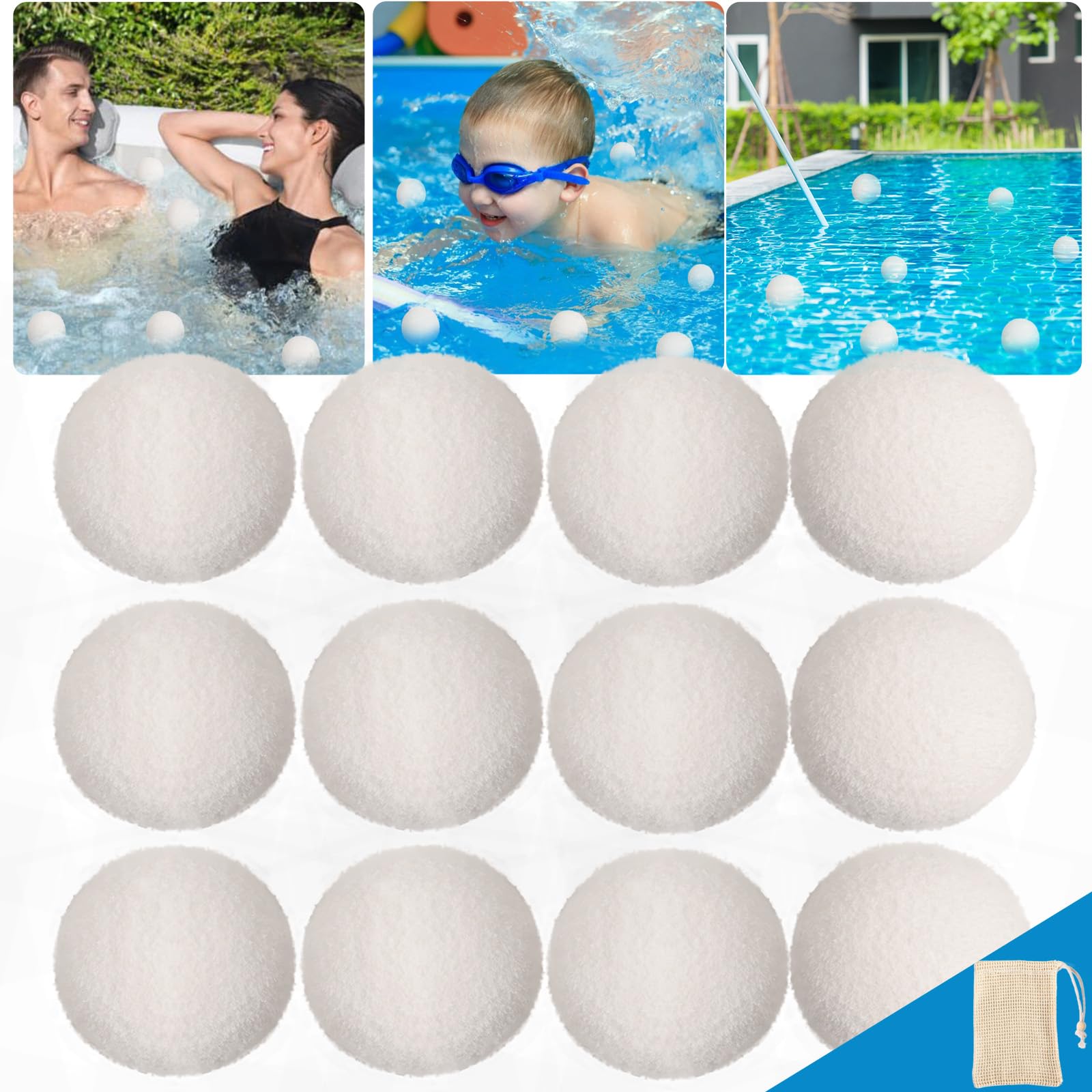 Naisidas Scum Eliminating Balls, Scum Balls for Hot Tub and Pool ...