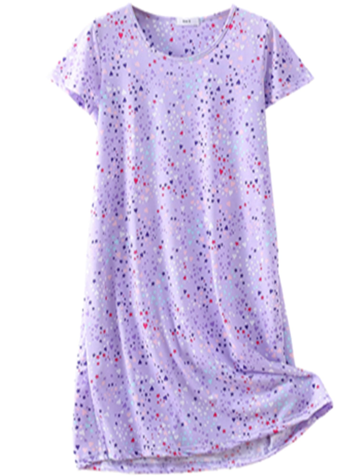 QUCH Nightgowns for women Cotton Womens Nightgown Short Sleeves Sleep ...