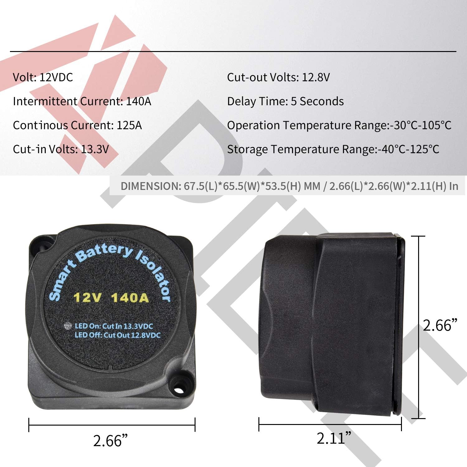 APIELE 12V 140 Amp Voltage Sensitive Relay (VSR) Automatic Charging ...