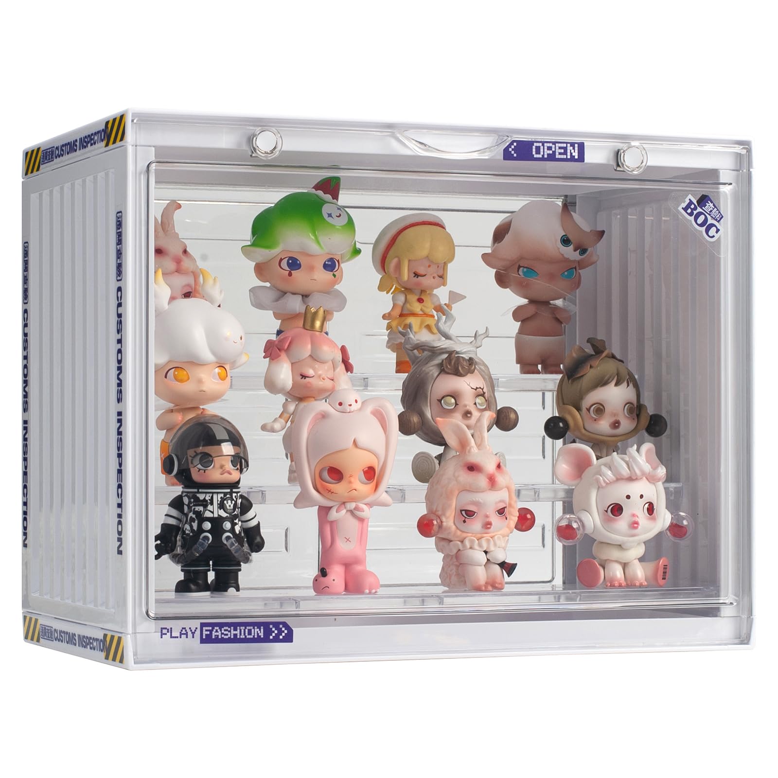 Clear Display Case for Figures, 3 Tier Adjustable Display Stand ...