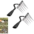 Amazon.com : 2Pcs Iron Rake for Weeding, Garden Metal Rake Heavy Duty ...