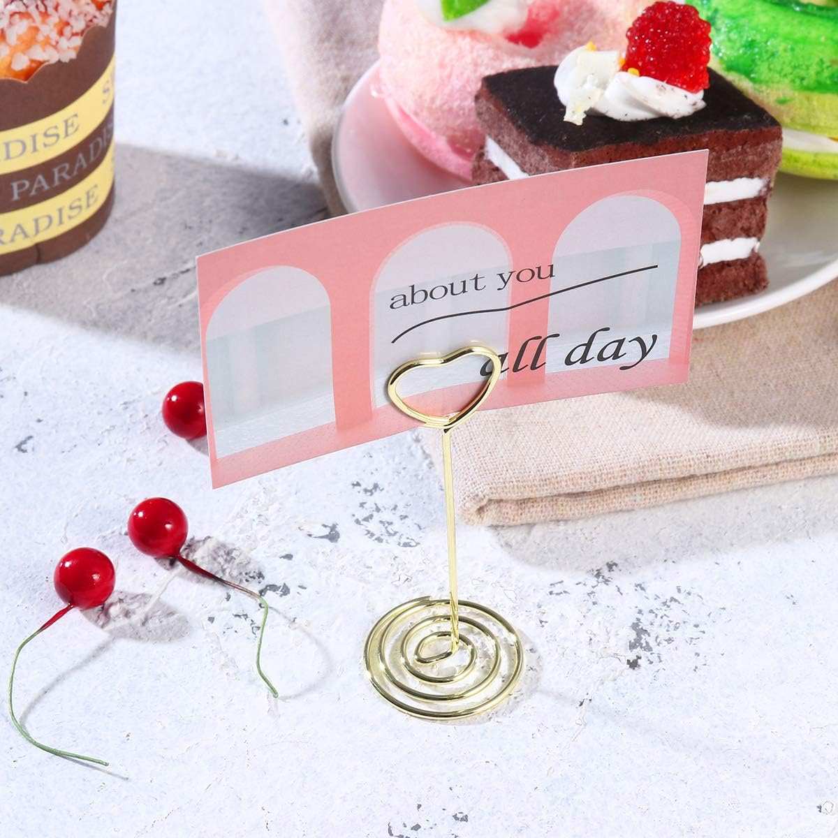 BESTOMZ 12 Pcs Table Number Card Holders Photo Holder Stand Place Card ...