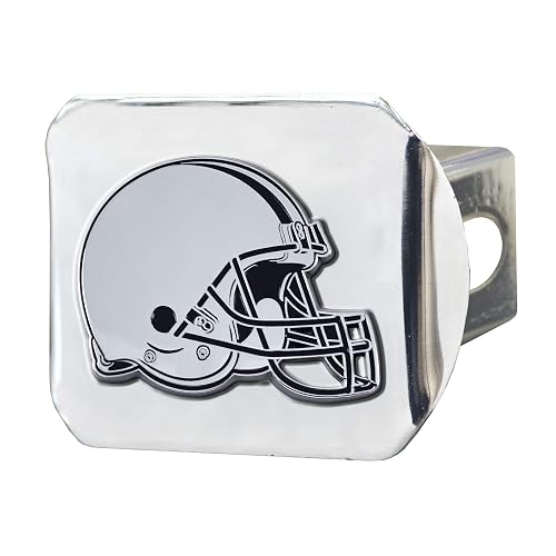 Cleveland Browns NFL Chrome Metal Hitch Cover with 3D Chrome Team Logo ...