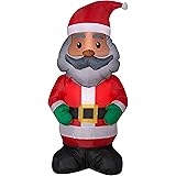 Amazon.com: Black Santa Inflatable 7 Feet Tall, African American Santa ...