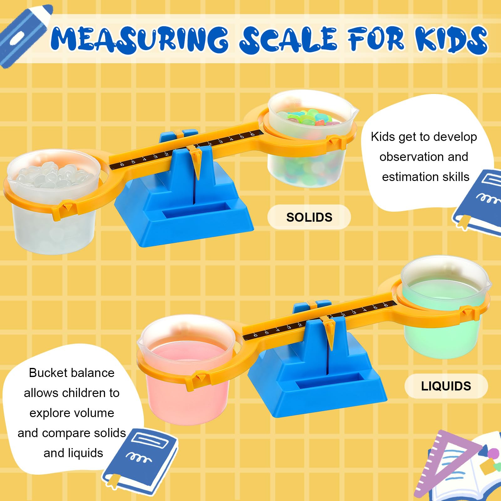 Mua Libima 3 Pack Student Balance Scale for Classroom, Clear Primary ...