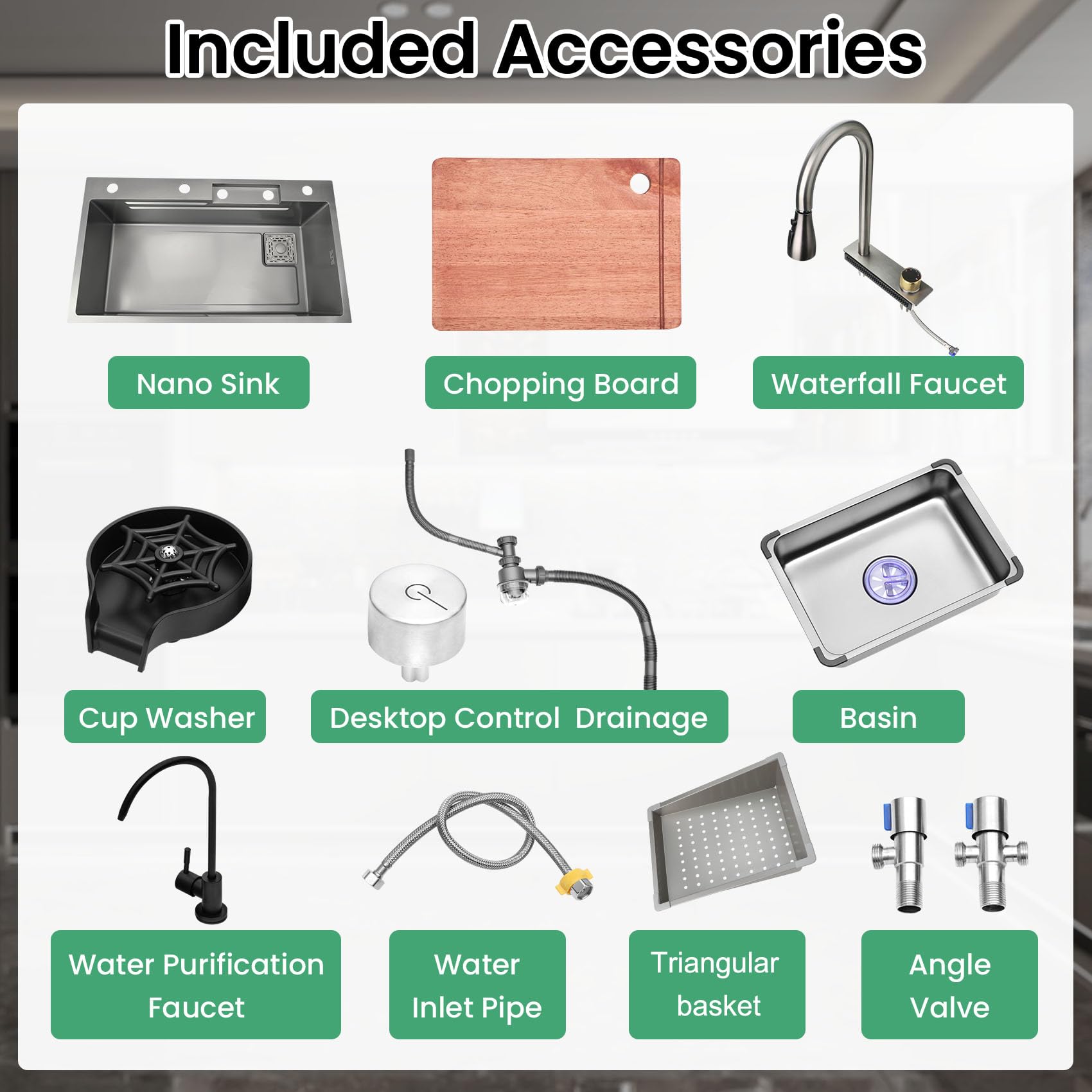 Mua Nano Kitchen Sink with Waterfall, SUS304 Stainless Steel Modern ...
