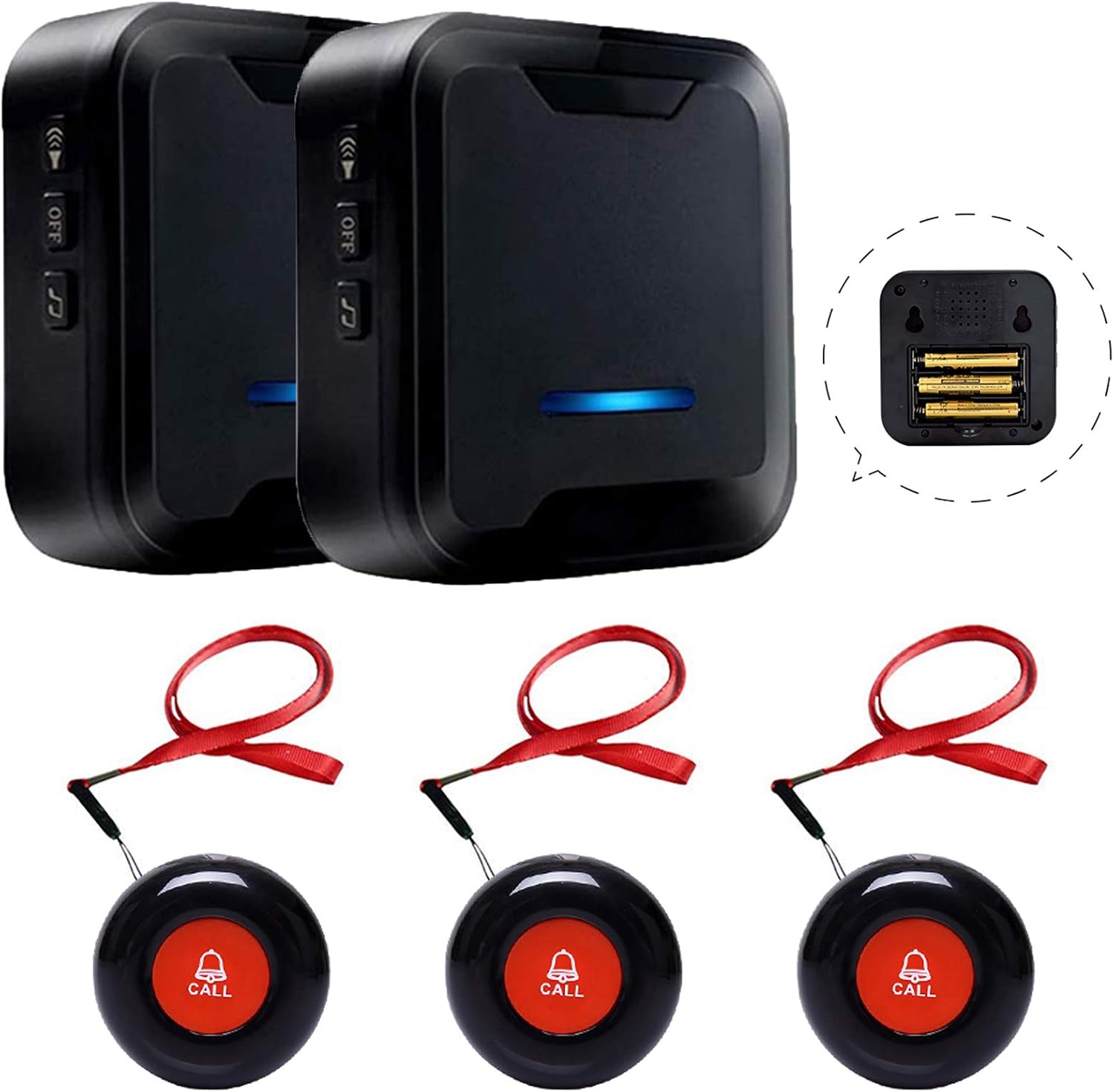 Wireless Portable Caregiver Pager/Emergency Call Button Bell/Panic ...