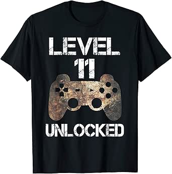 Amazon.com: Level 11 Unlocked Boys 11th Birthday 11 Year Old Gamer Gift ...