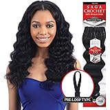 Buy SAGA PRE LOOP TYPE 100% HUMAN HAIR CROCHET BRAID LOOSE DEEP 10-18 ...