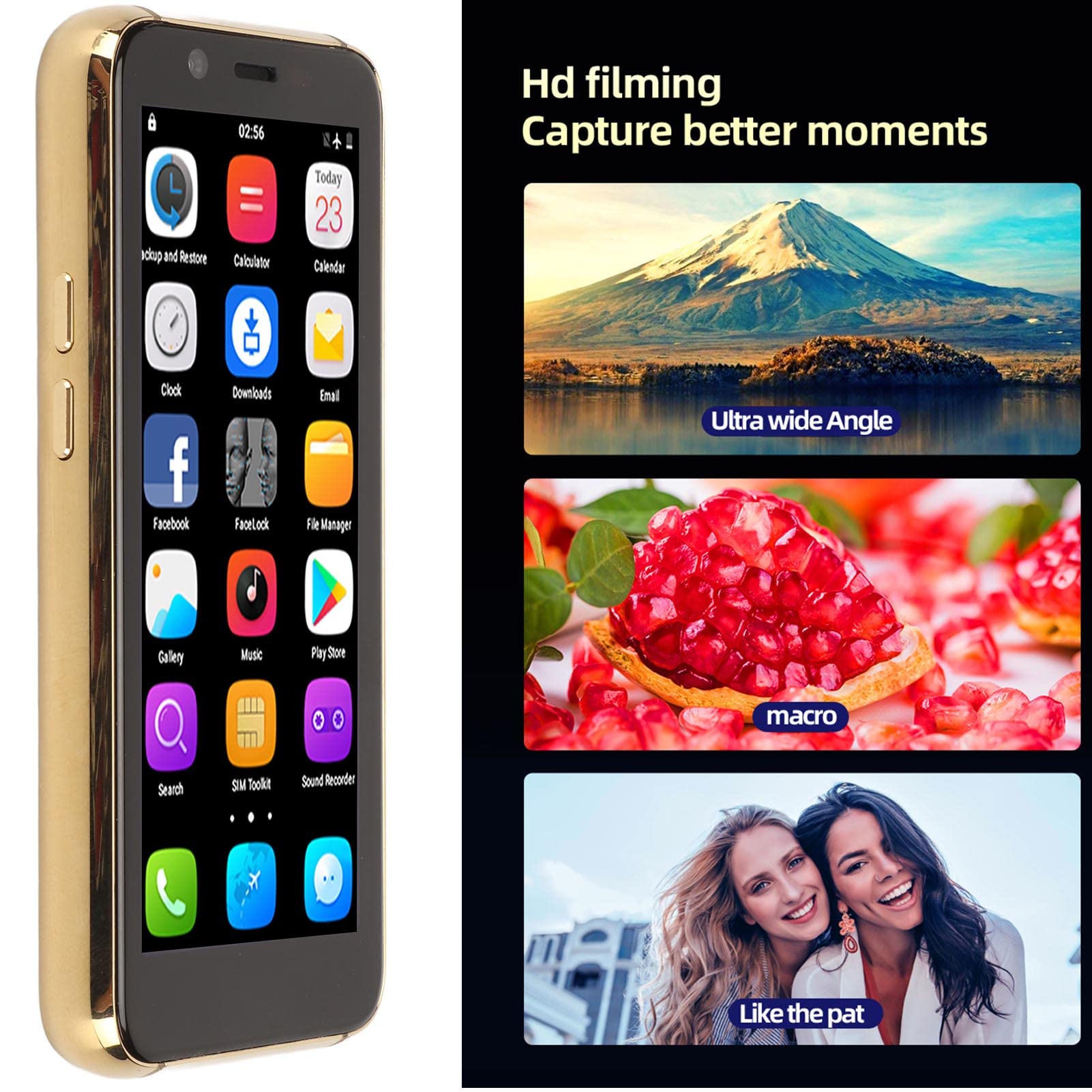 ASHATA Mini Smartphone, Infrared Face Recognition Phone, 1GB 8GB ...