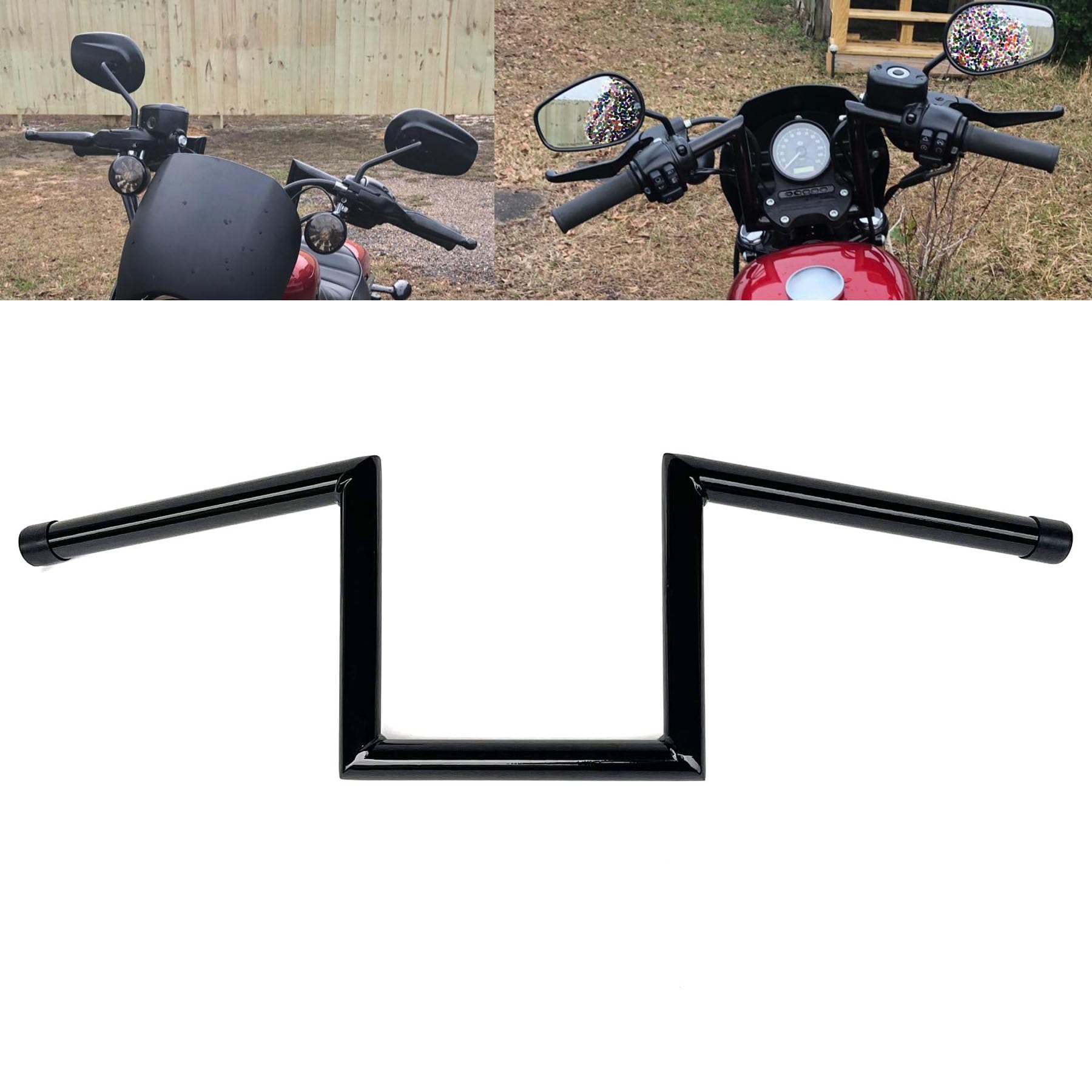 Universal Drag Bars 8 Rise 1" Zee Zed Ape Hanger Z-Bar Handlebars Fit ...