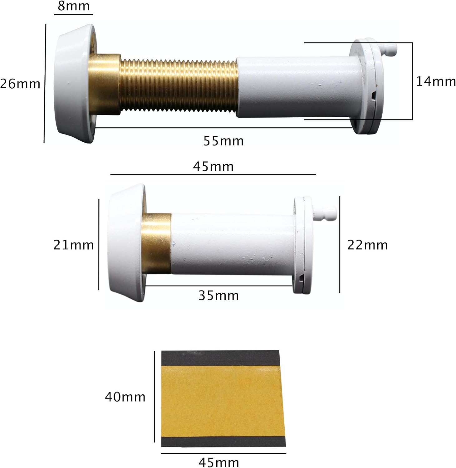 Door Viewer White Peepholes or Peek Holes Chubb Security 8V001 Type ...